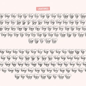 Script Font, Font With Hearts, Cursive Font, Font With Tails, Heart Wedding Font, Cricut Font ...