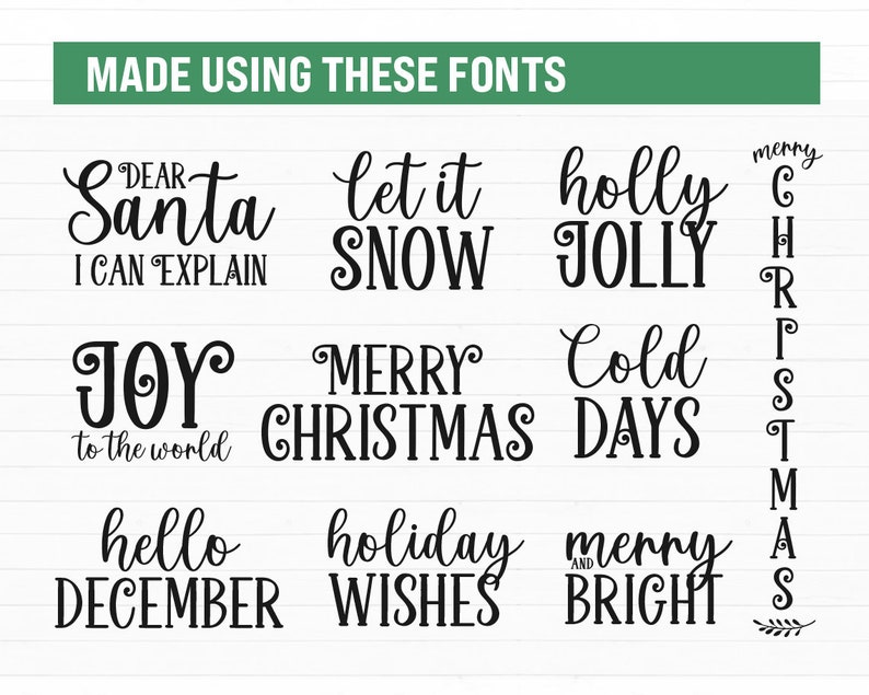 Christmas Font SVG, Script Font, Holiday Font, Cursive Font,cricut Font ...