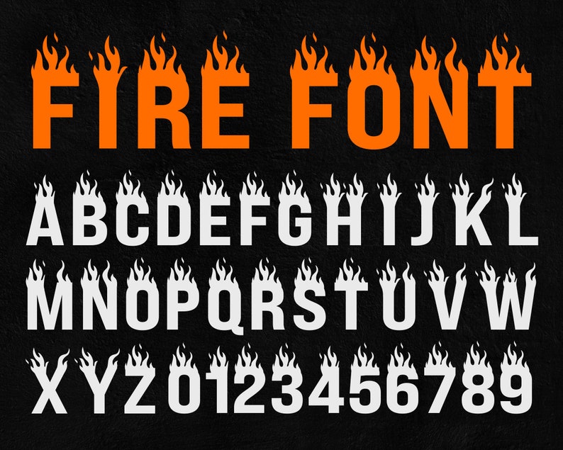 Fire Font SVG Flame Font SVG Flame Font for Cricut - Etsy