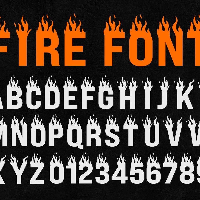 Fire Font Svg - Etsy