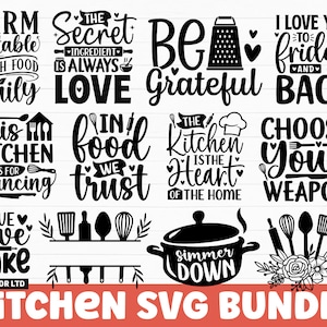 Kitchen SVG Bundle, Kitchen SVG, Kitchen Quotes SVG, Kitchen Monogram ...