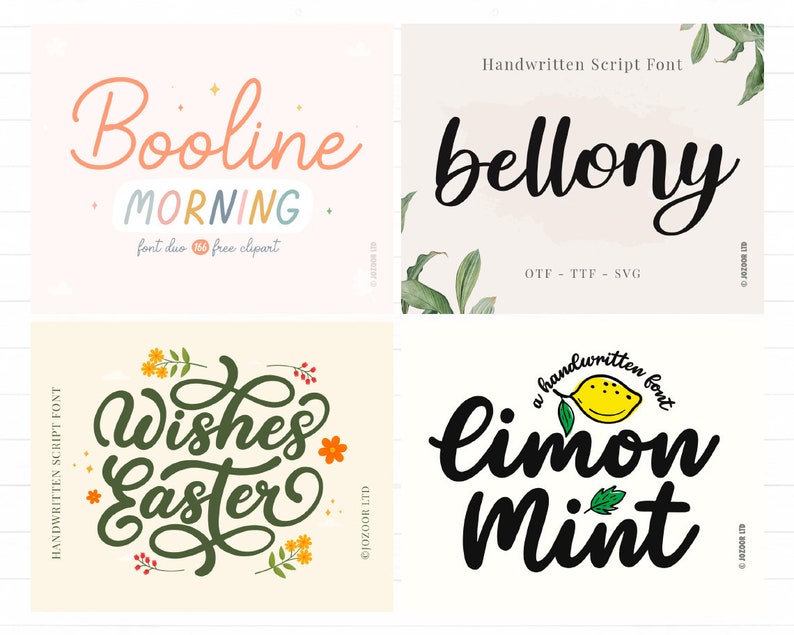 Script Font Bundle Cursive Fonts With Hearts Bundle Wedding - Etsy