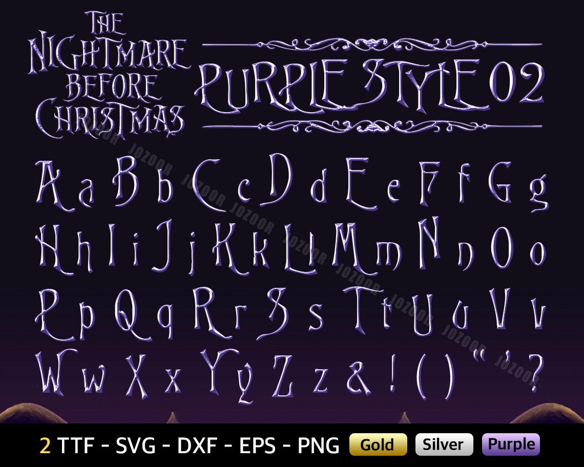 Christmas Font nightmare before christmas font SVG DXF PNG | Etsy