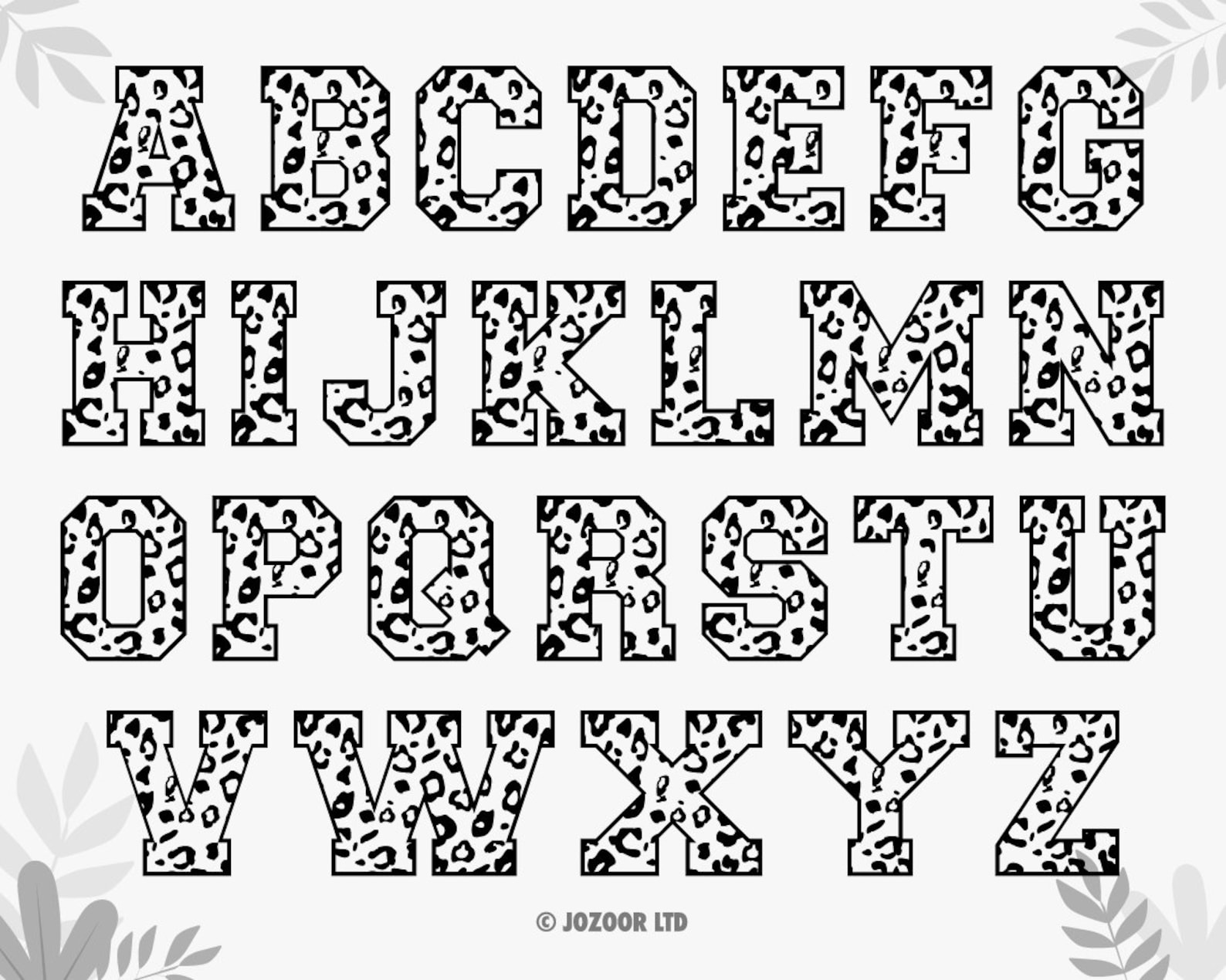 Leopard Schrift SVG, Leopard Alphabet Buchstaben svg, Leopardenmuster ...