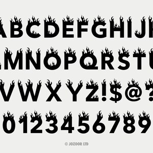 Fire Font SVG, Flame Font SVG, Flame Font for Cricut, Silhouette, Blaze ...