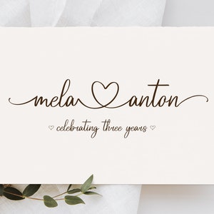 Script Font, Font With Hearts, Font With Tails, Heart Font, Wedding ...