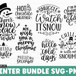 Christmas SVG Bundle, Winter SVG, Santa SVG, Winter Svg Bundle, Merry ...