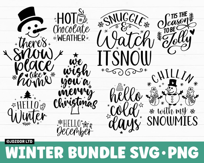 Christmas SVG Bundle, Winter SVG, Santa SVG, Winter Svg Bundle, Merry ...