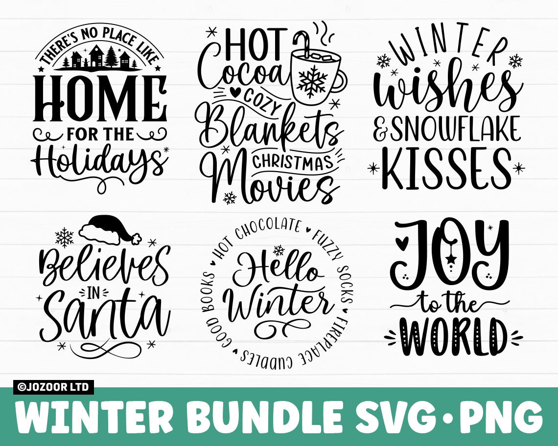 Christmas SVG Bundle, Winter SVG, Santa SVG, Winter Svg Bundle, Merry ...