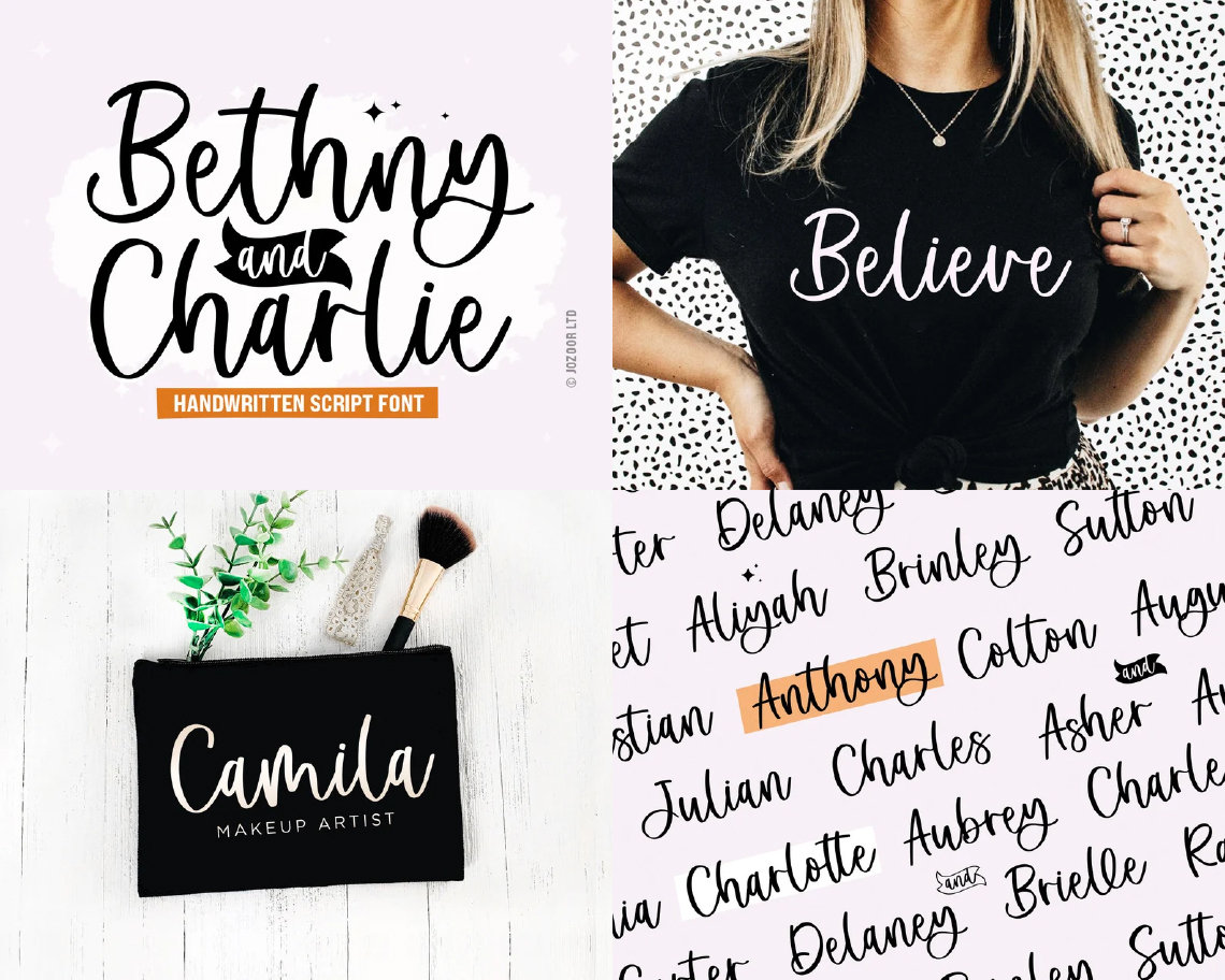 Script Font Bundle Cursive Fonts With Hearts Bundle Wedding - Etsy ...