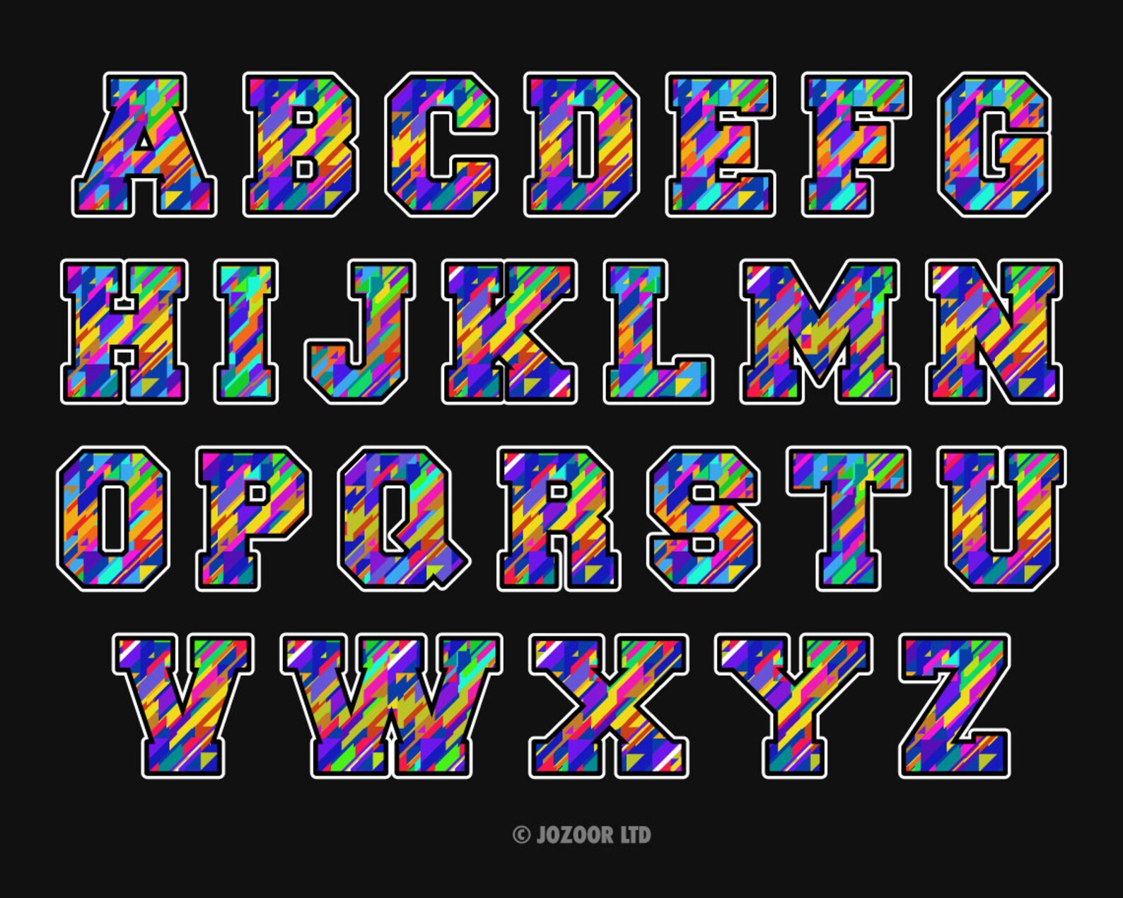 Colorful Font, Colorful Font SVG, Colorful Font PNG, Colorful Letters ...