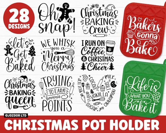 Christmas Pot Holder SVG Bundle Potholder SVG Christmas SVG - Etsy