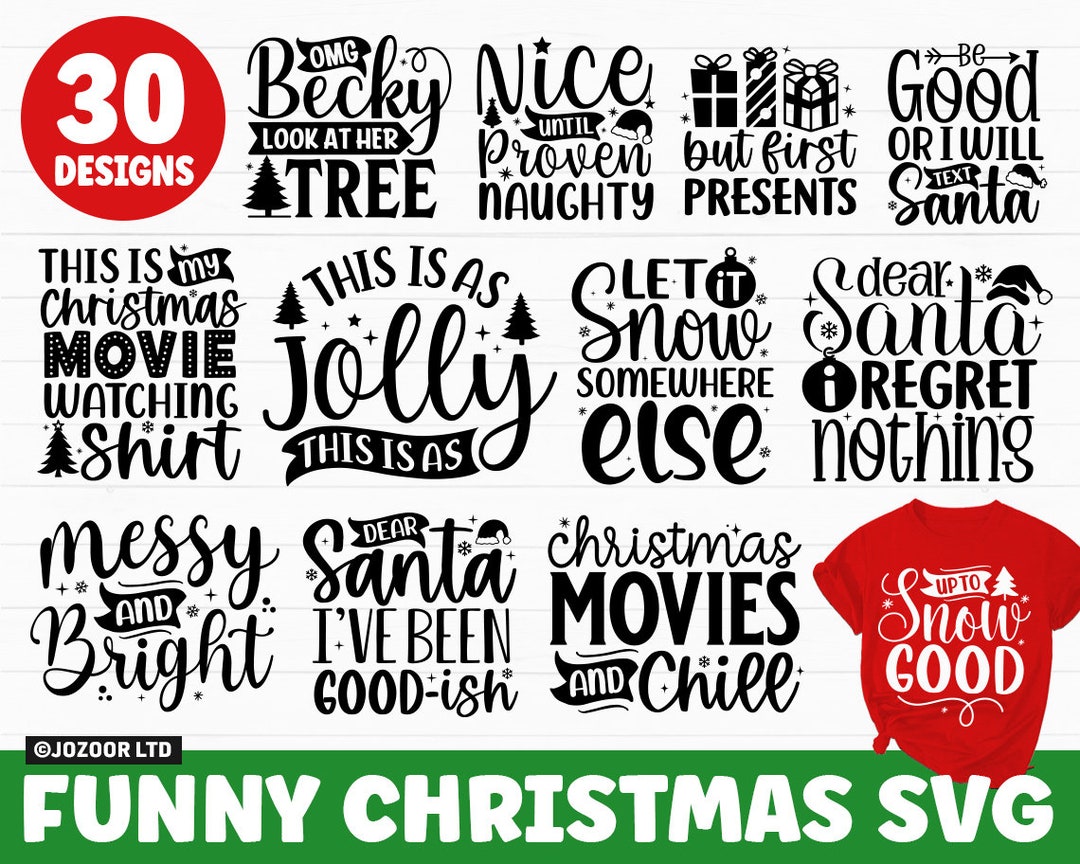 Funny Christmas SVG Bundle, Christmas SVG, Merry Christmas SVG ...