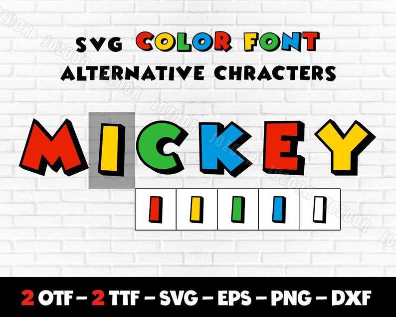 Mickey mouse font mickey font svg mickey color font mickey | Etsy