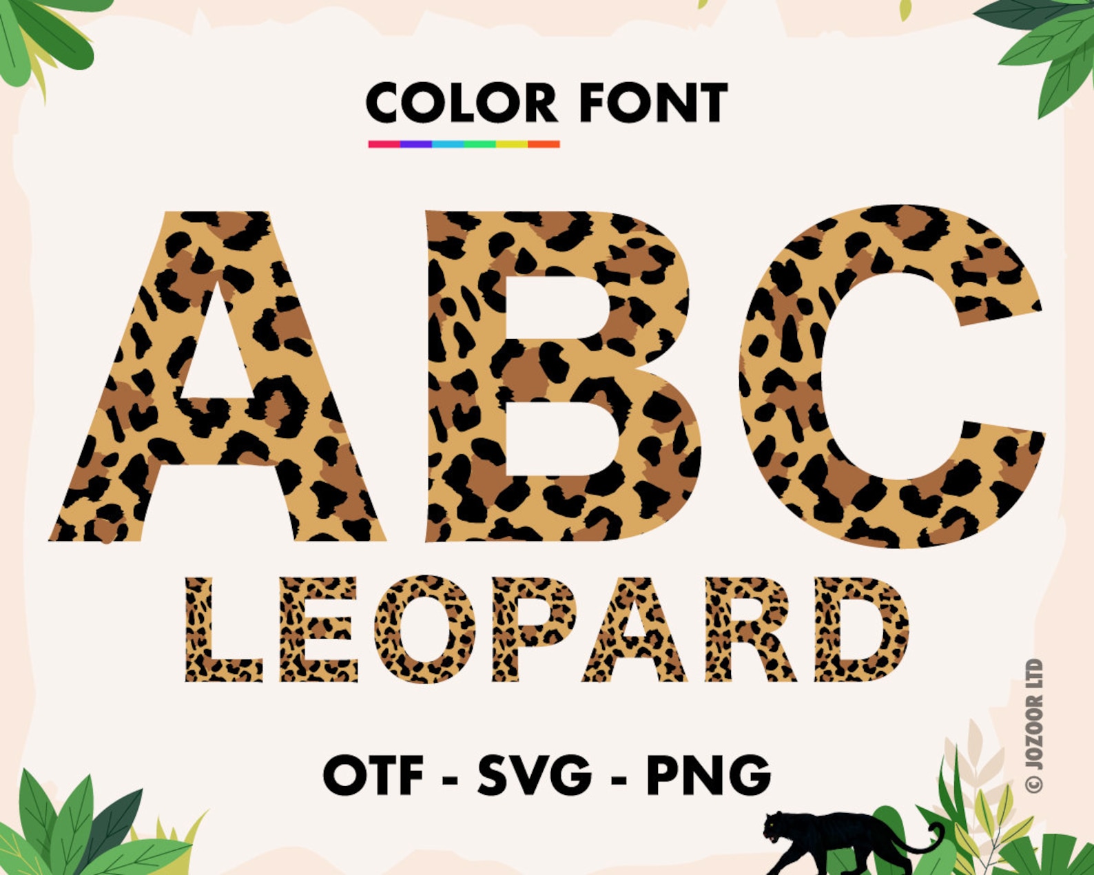 Leopard Font SVG Leopard Print Svg Font for Cricut Leopard - Etsy