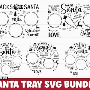 Dear Santa Tray SVG Bundle, Christmas SVG, Santa Tray SVG, Santa Plate ...
