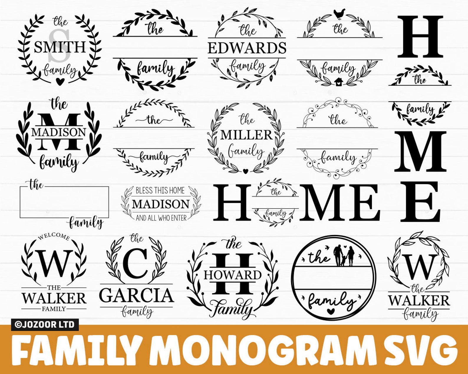 Family Name Monogram SVG Bundle Monogram SVG Split Monogram - Etsy Canada