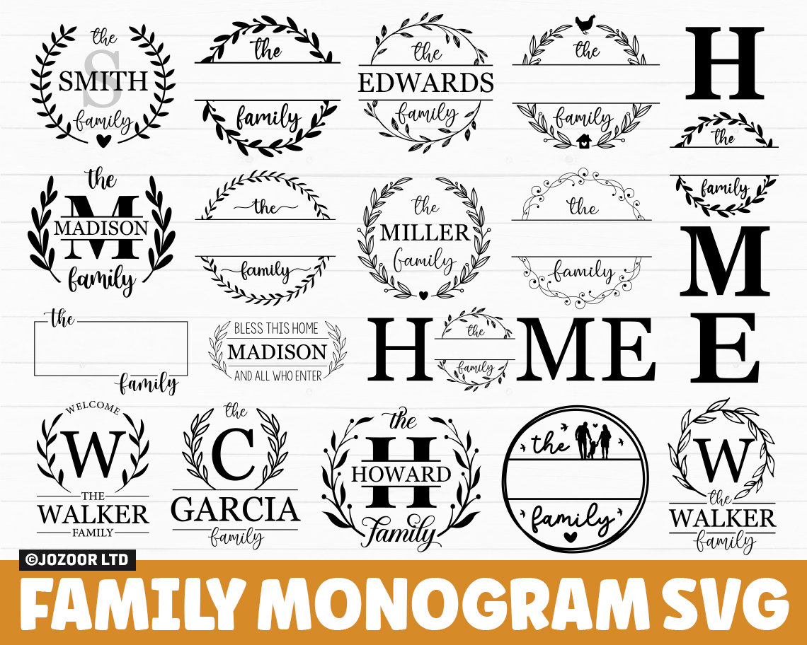 Family Name Monogram SVG Bundle Monogram SVG Split Monogram - Etsy UK