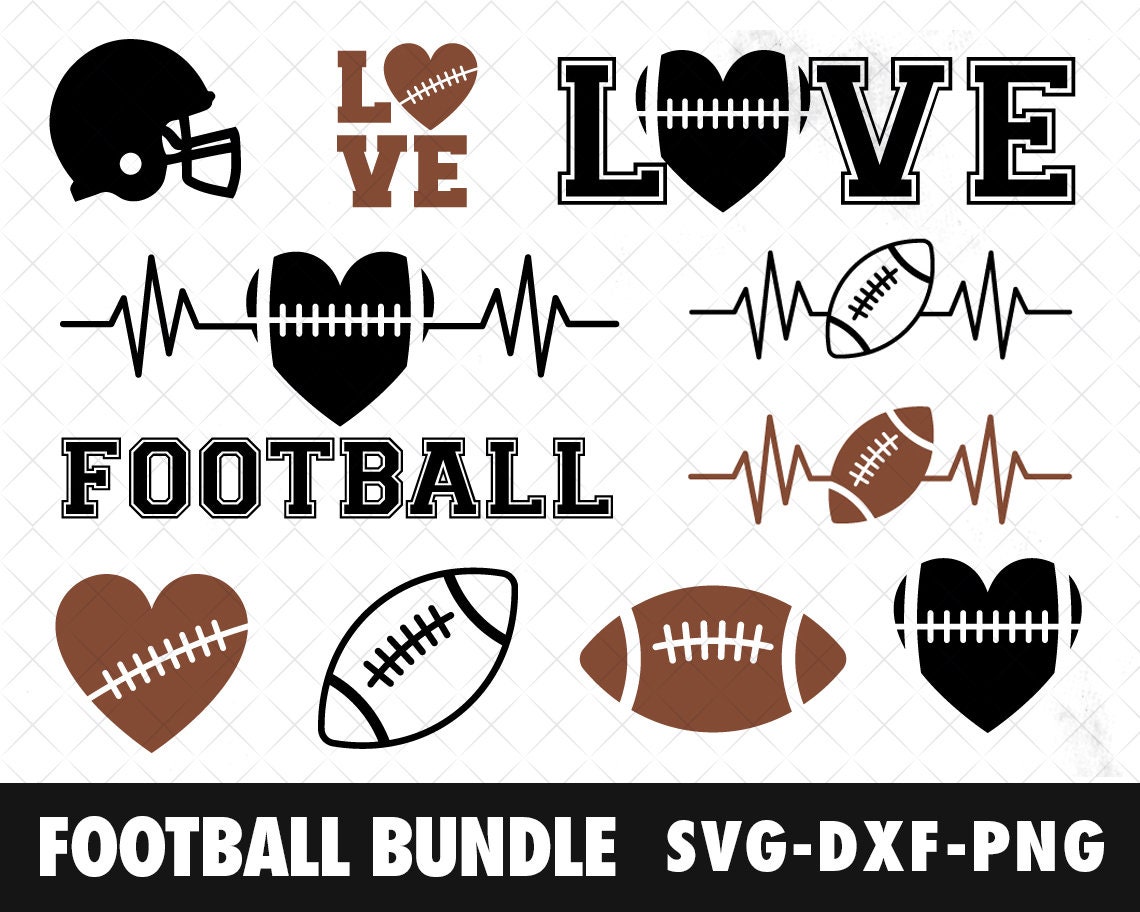 Football SVG Bundle, Football Ball Heart Svg, Football Svg, Football ...