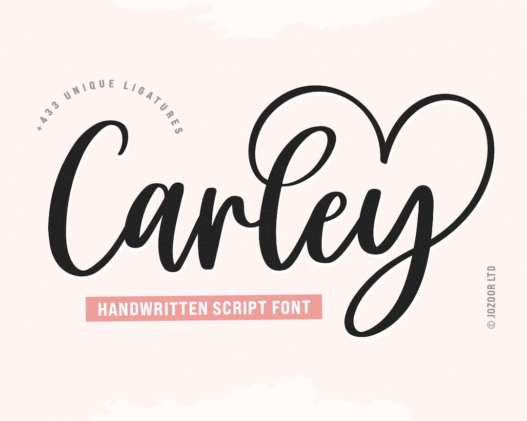 Script Font, Font With Hearts, Cursive Font, Font With Tails, Heart Wedding Font, Cricut Font ...