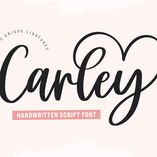 Script Font Bundle Cursive Fonts With Hearts Bundle Wedding - Etsy