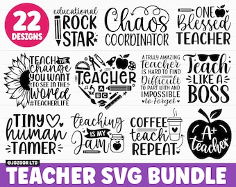 Teacher Svg Bundle, Teacher Quote Svg, Teacher Svg, School Svg, Teacher ...