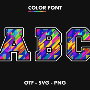 Colorful Font, Colorful Font SVG, Colorful Font PNG, Colorful Letters ...