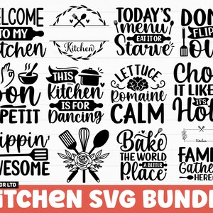 Kitchen SVG Bundle, Kitchen SVG, Kitchen Quotes SVG, Kitchen Monogram ...