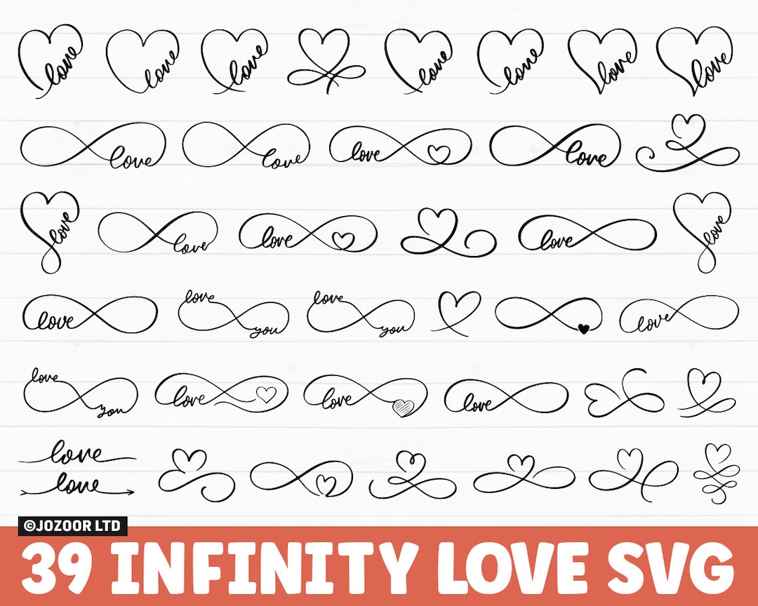 Infinity Love SVG Bundle, Infinity SVG, Love SVG, Heart Svg, Valentine ...