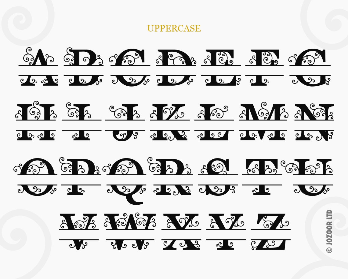 Split Monogram SVG Split Monogram Font Monogram Font SVG - Etsy