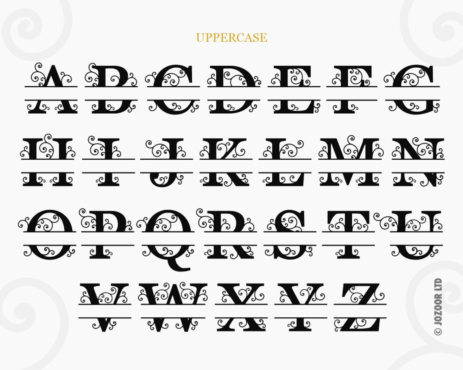 Split Monogram SVG Split Monogram Font Monogram Font SVG - Etsy