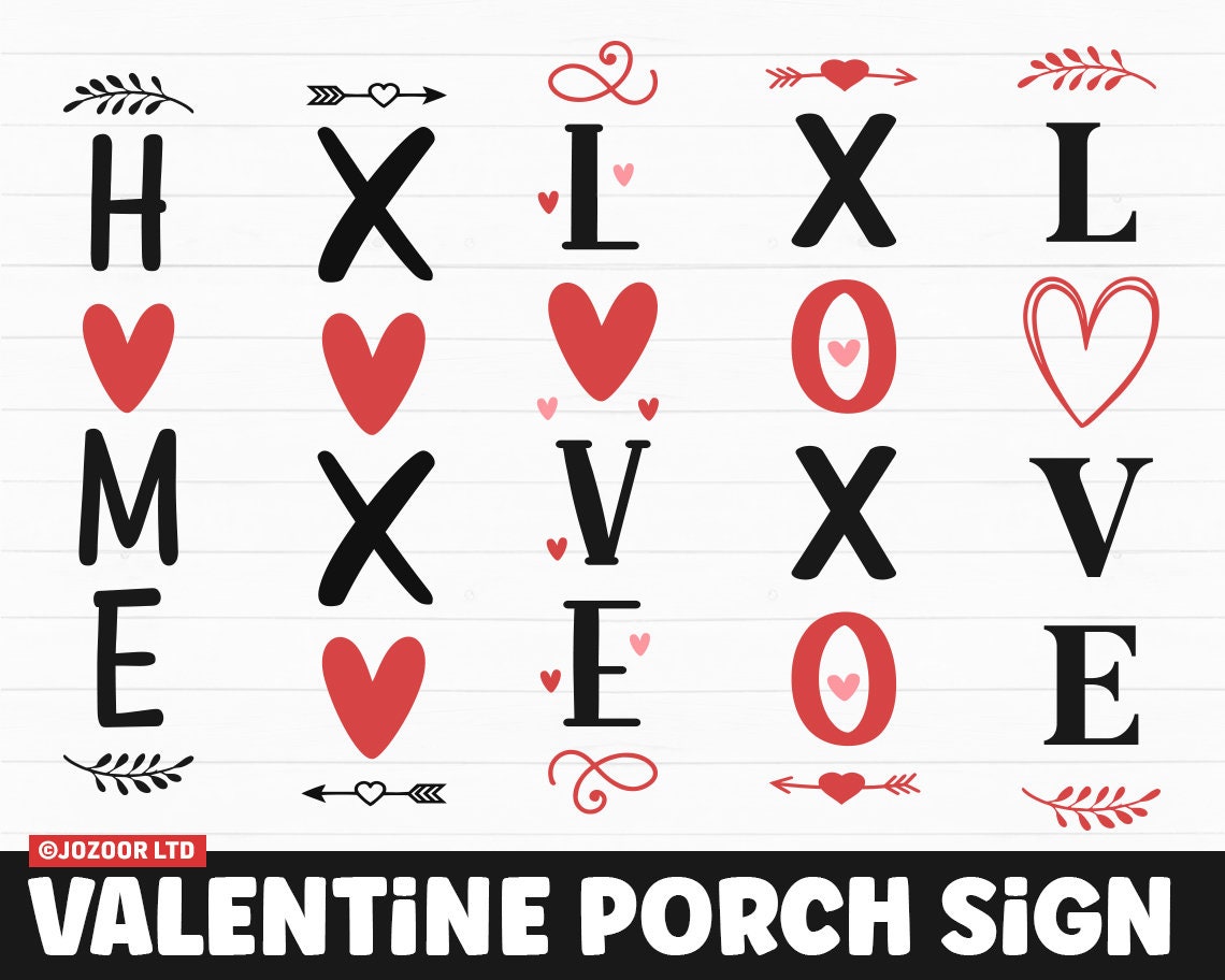 Valentine Porch Sign Svg Bundle Porch Sign Svg Valentines Etsy Uk