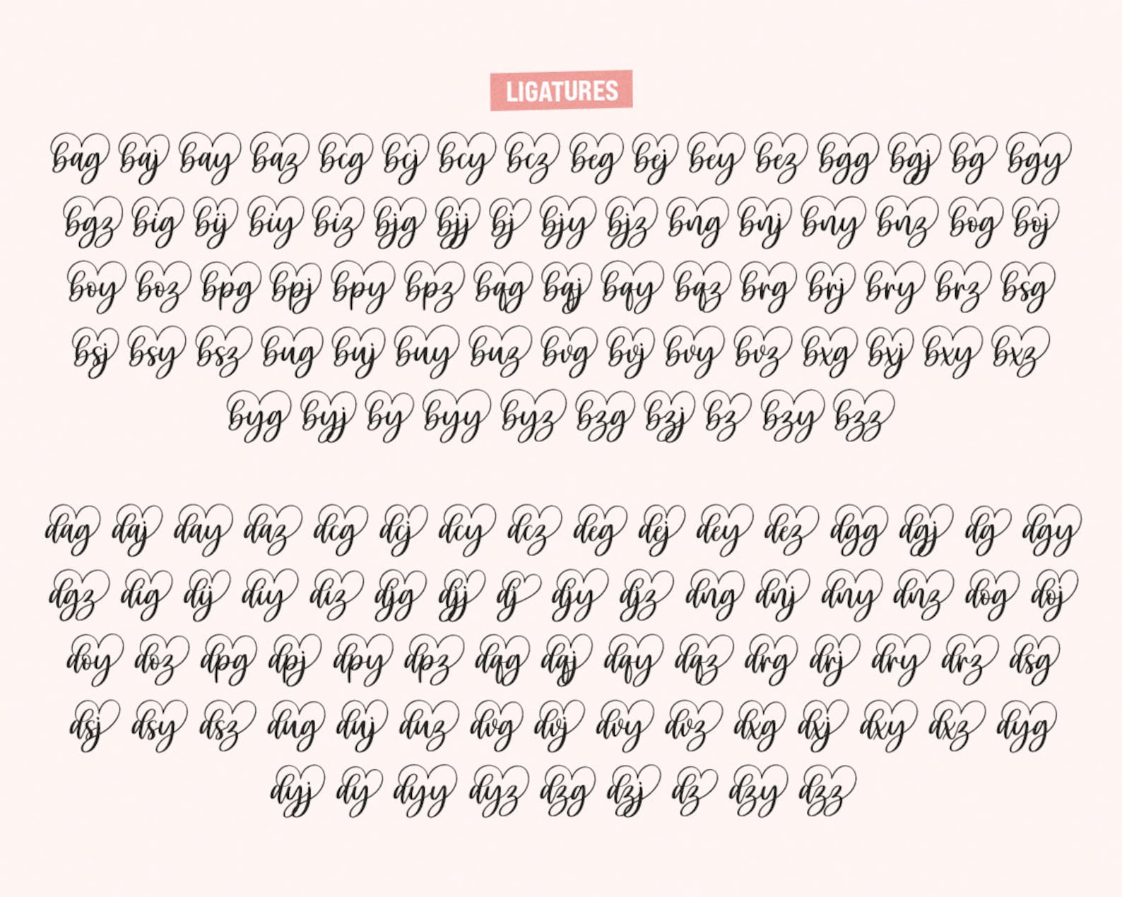 Script Font Font With Hearts Cursive Font Font With Tails - Etsy