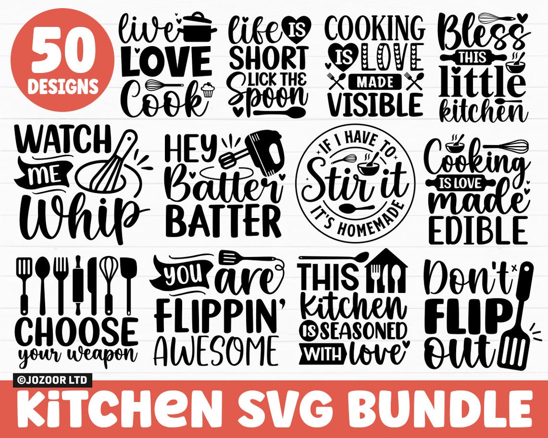 Kitchen SVG Bundle, Kitchen SVG, Kitchen Quotes SVG, Kitchen Monogram ...