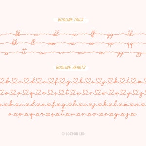 Script Font Duo, Monoline Font With Hearts, Font With Tails, Heart Font ...