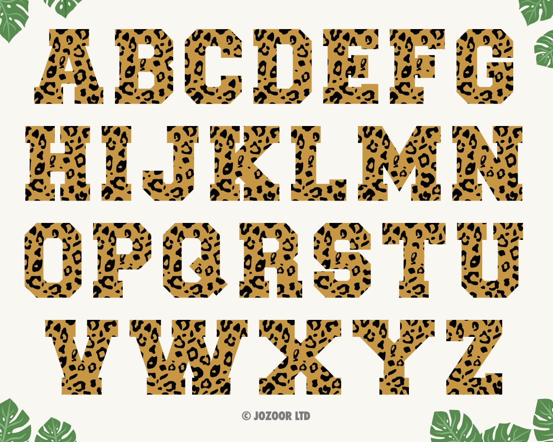 Leopard Font SVG Leopard Alphabet Letters Svg Leopard Print - Etsy