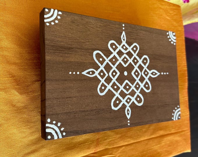 Beautiful Wooden Pooja Stool 16x12 -inch Peetha/ Peeta/manai/ Padi ...