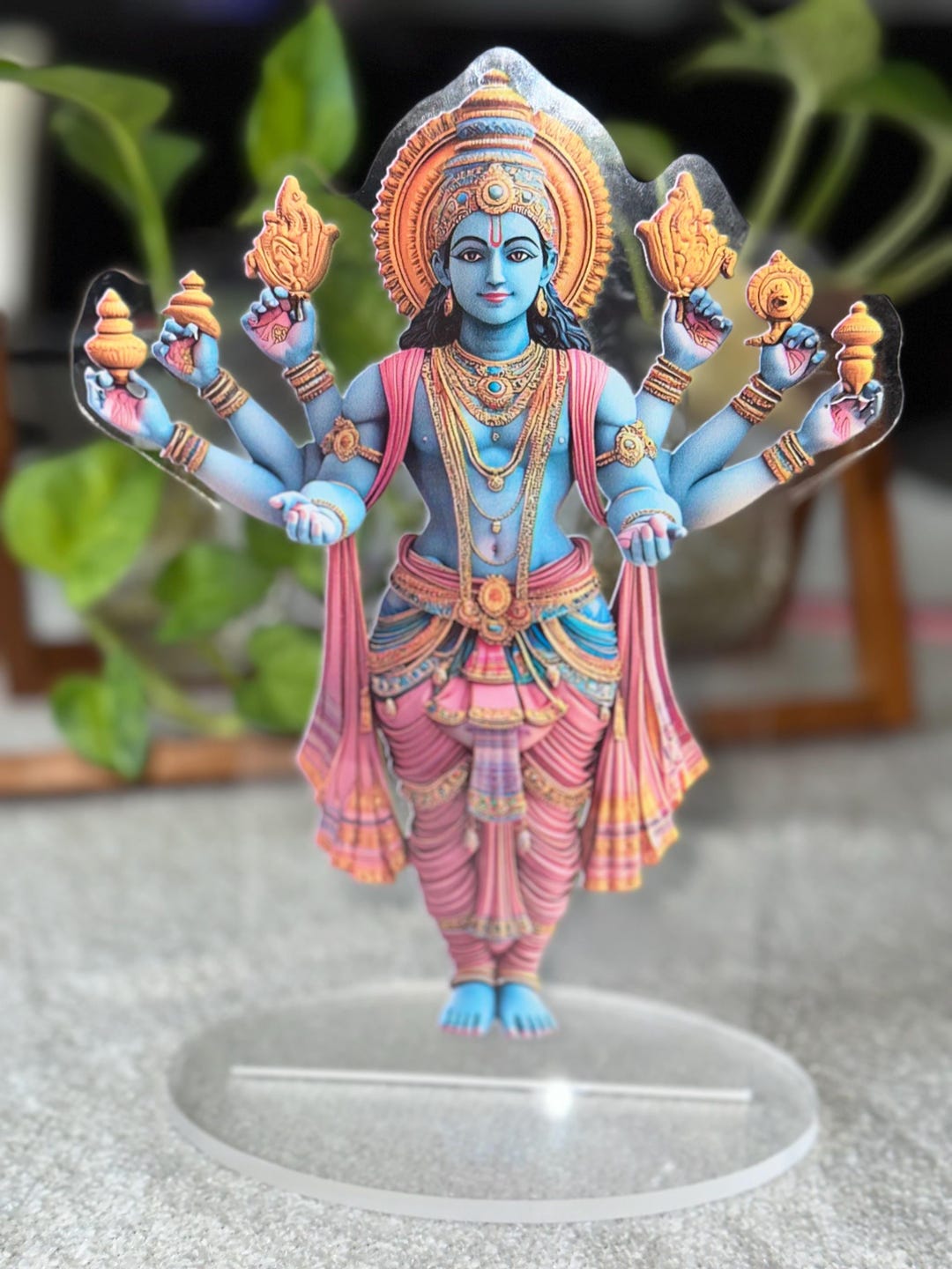 Maha Vishnu Dev/ Narayan God - 2D Acrylic With Stand Gift Decor - Etsy