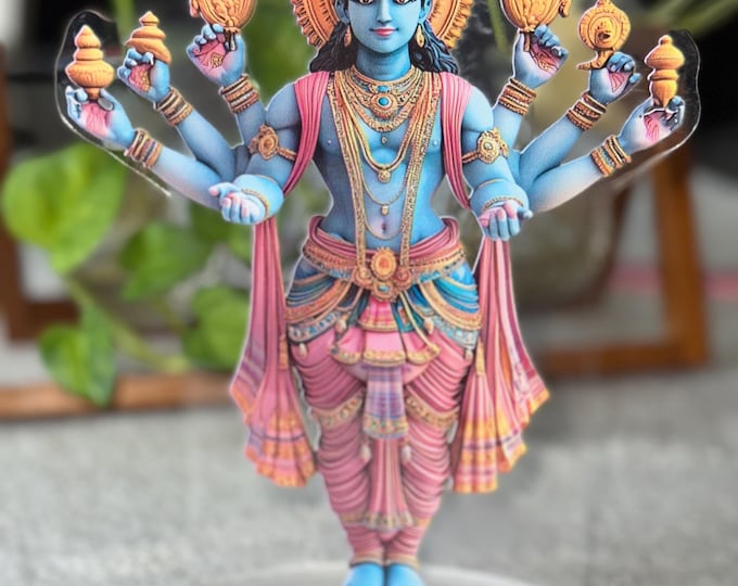 Maha Vishnu Dev/ Narayan God - 2D Acrylic With Stand Gift Decor - Etsy