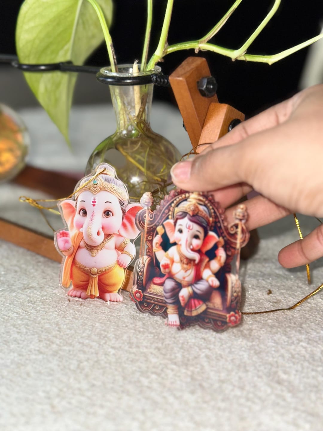 Ganesh Hanging for Car, Key Chain or Ornament - 2D - Etsy
