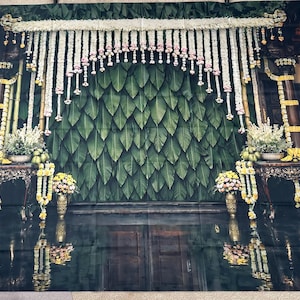 1pc 2D Chettinad Banana Leaves Floral Arch Backdrop With Traditional ...