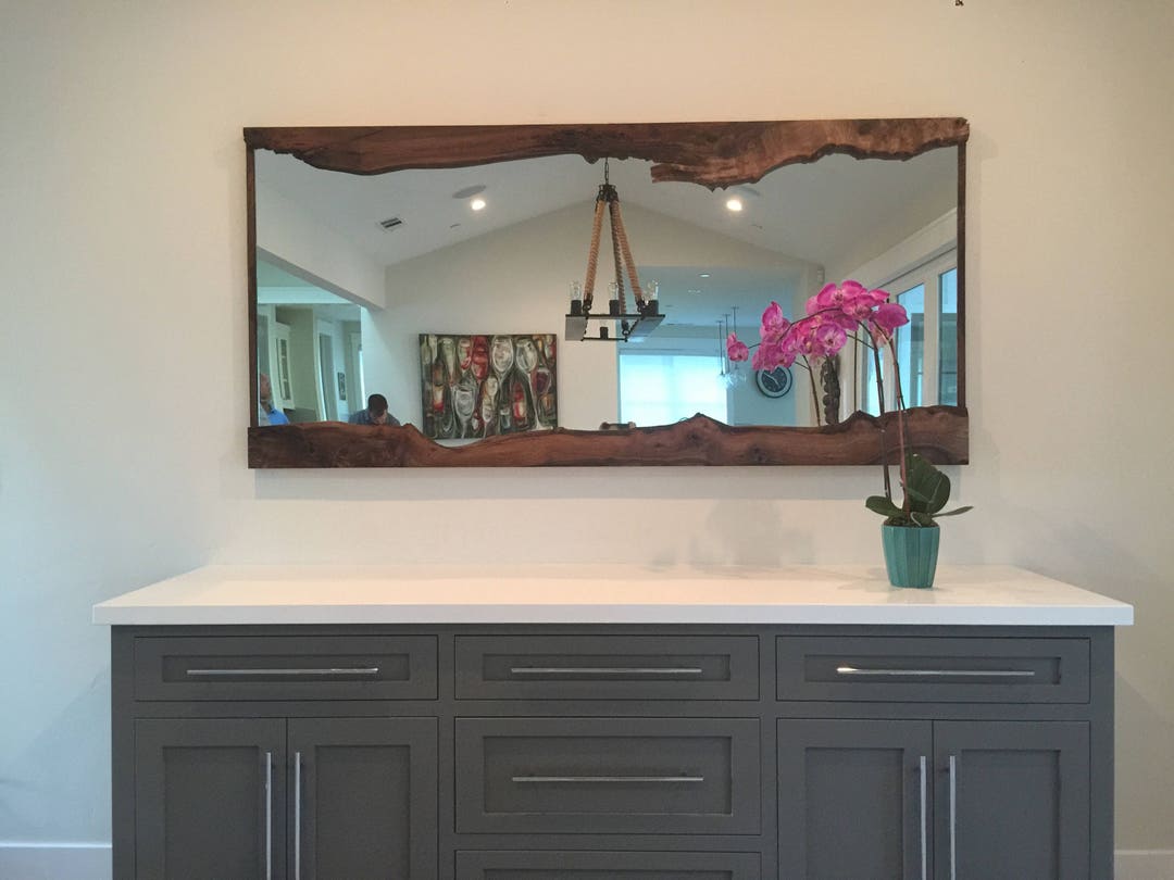 Live Edge Walnut Slab Mirror - Etsy
