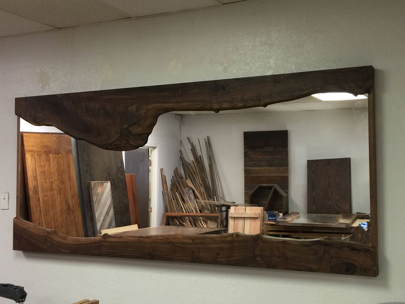 Live Edge Walnut Slab Mirror - Etsy