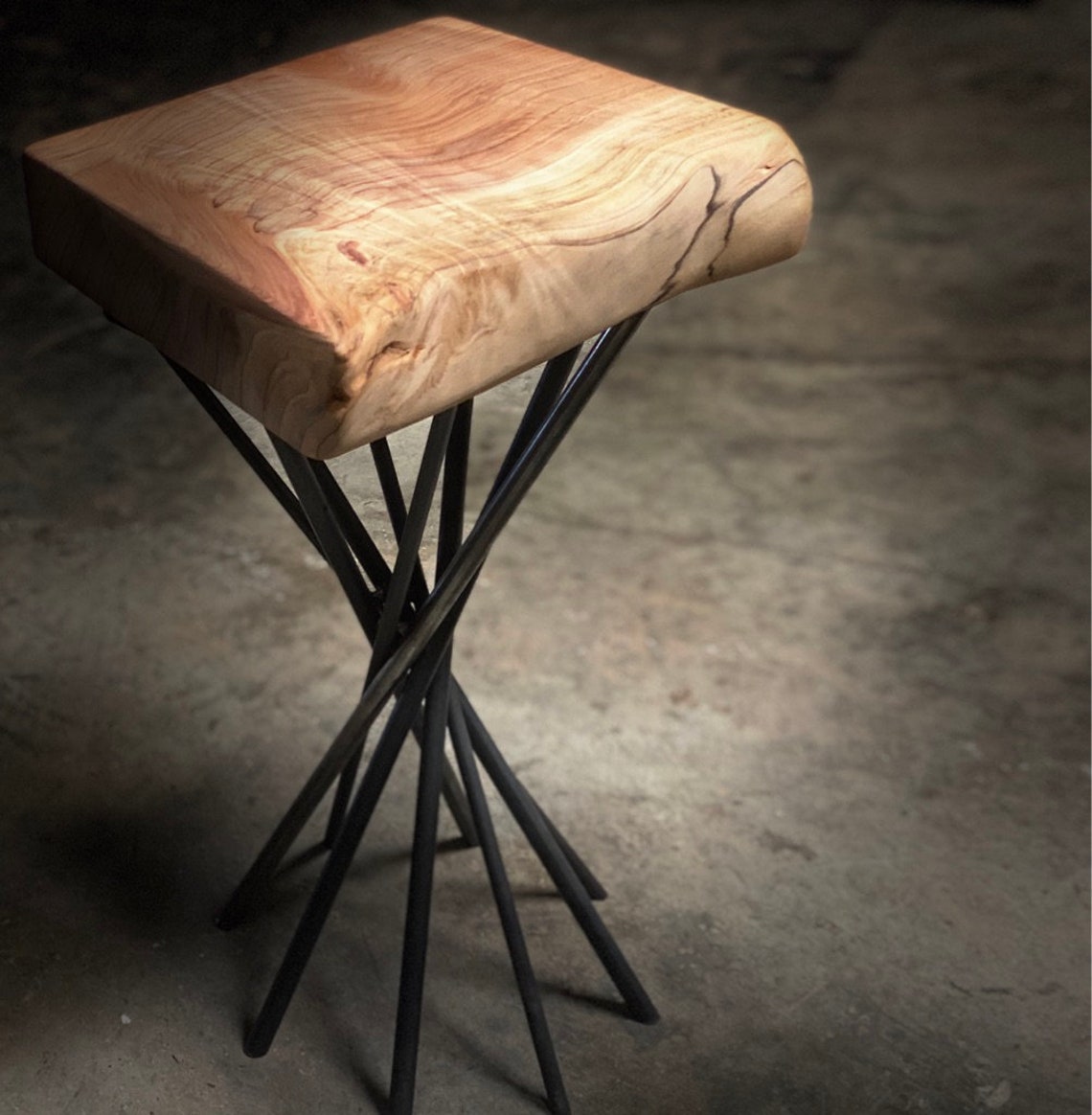 Side Table Stool Live Edge Redwood Slab - Etsy