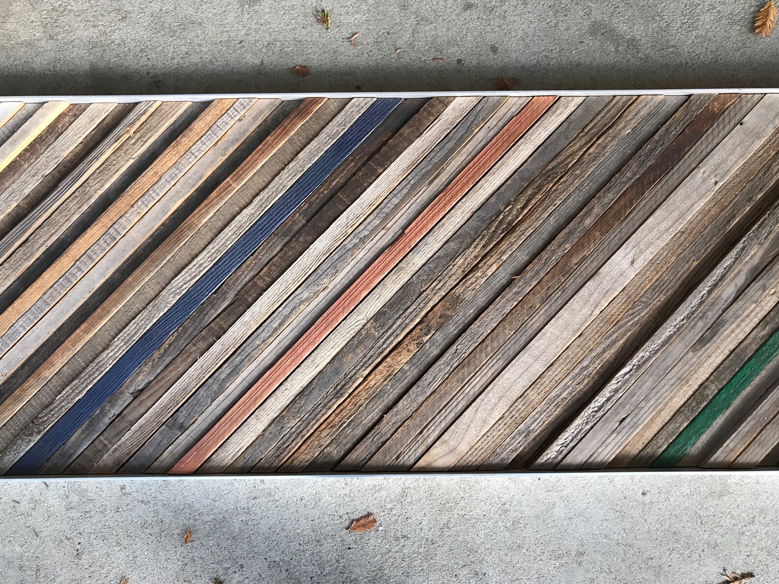 Diagonal Pattern / Reclaimed Wood Wall Art - Etsy