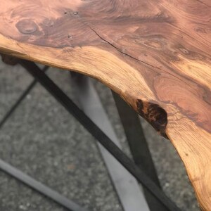 Redwood Live Edge Logon Metal Ribbon Console /bar Table - Etsy