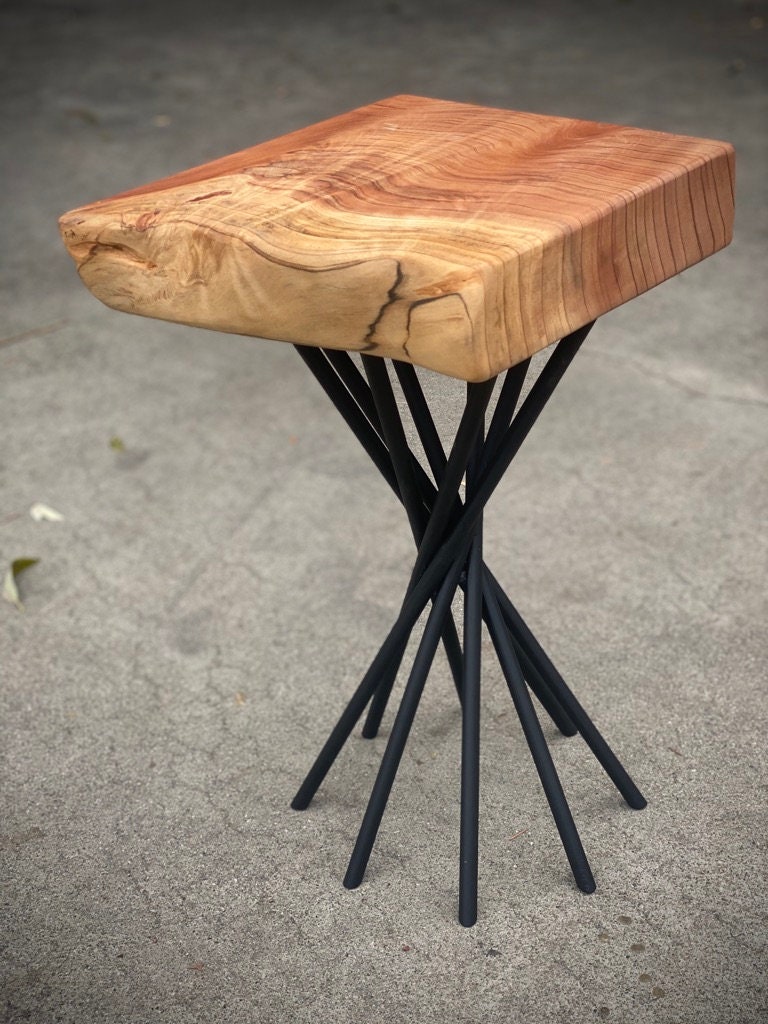 Side Table Stool Live Edge Redwood Slab - Etsy