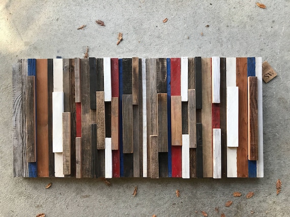 RWB Rustic Reclaimed Wood Art Panel - Etsy