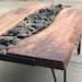 Walnut Coffee Table With River Rock Garden - Etsy