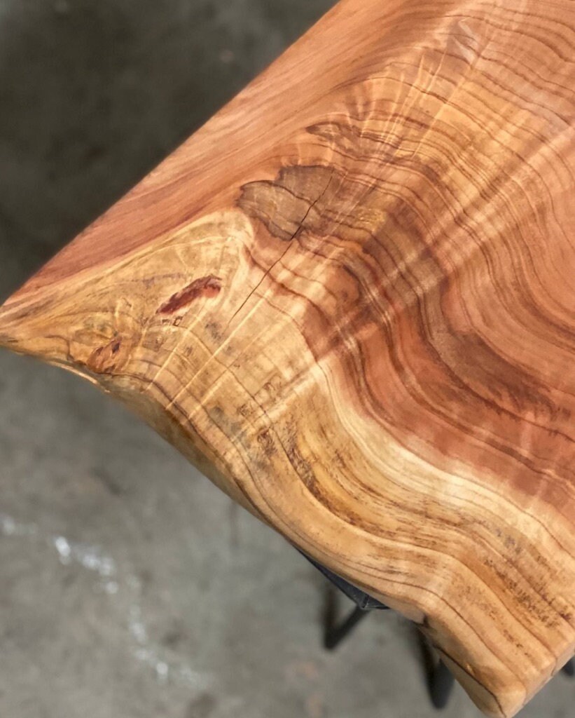 Side Table Stool Live Edge Redwood Slab - Etsy